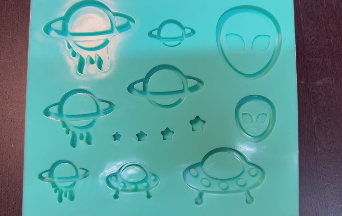 (B-GRADE) Aliens & Space Ships Palette Silicone Mold – Neko Deco Craft Shop