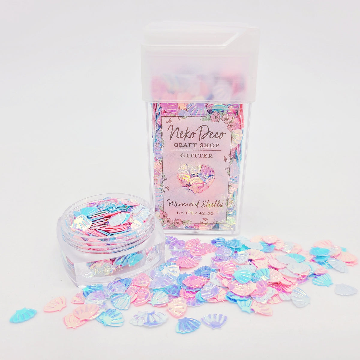 "Mermaid Shells" Sea Shell Iridescent Confetti – Neko Deco Craft Shop